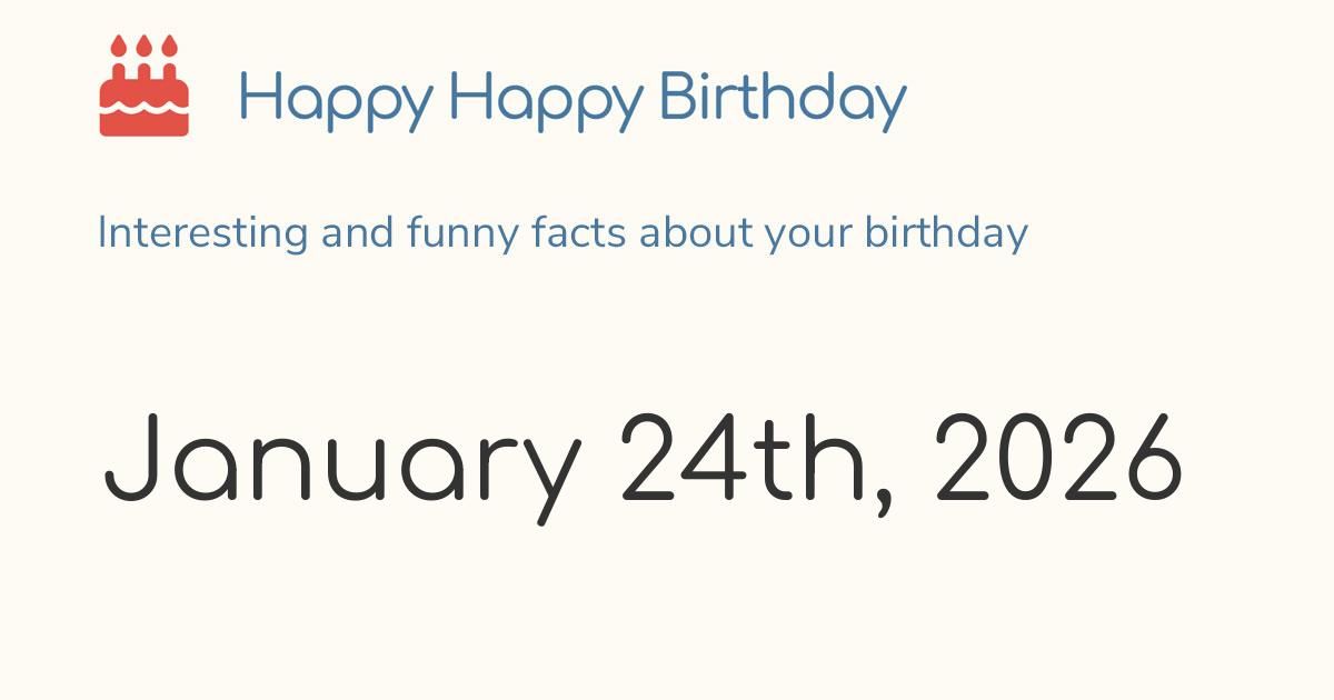 January 24th, 2026 (Saturday): Birthday, Zodiac & Weekday