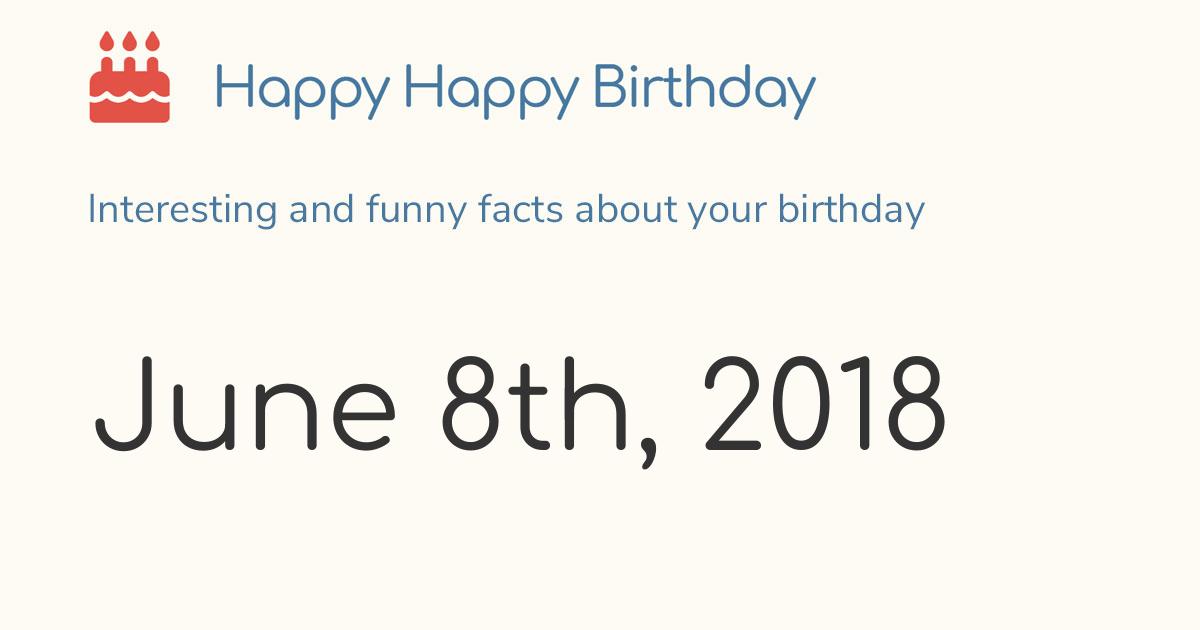 June 8th, 2018 (Friday): Birthday, Zodiac & Weekday