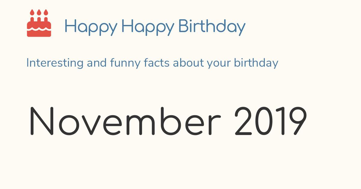 November 2019: Calendar, birthday & Zodiac