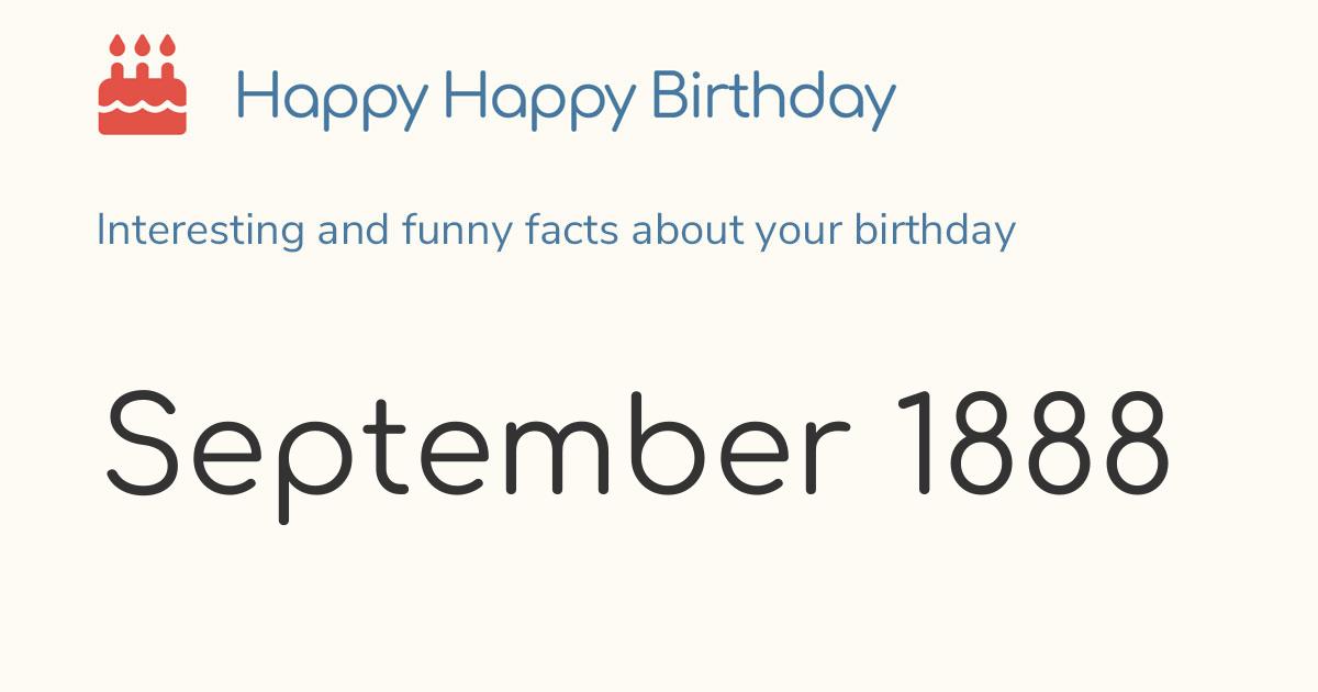 September 1888: Calendar, birthday & Zodiac