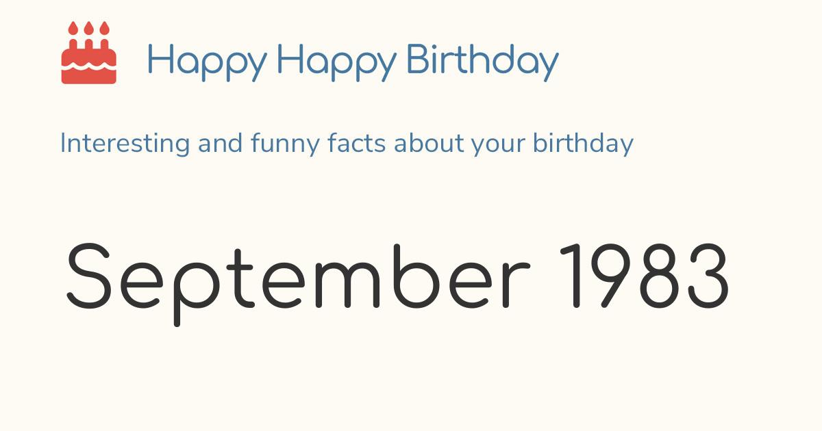 September 1983: Calendar, birthday & Zodiac