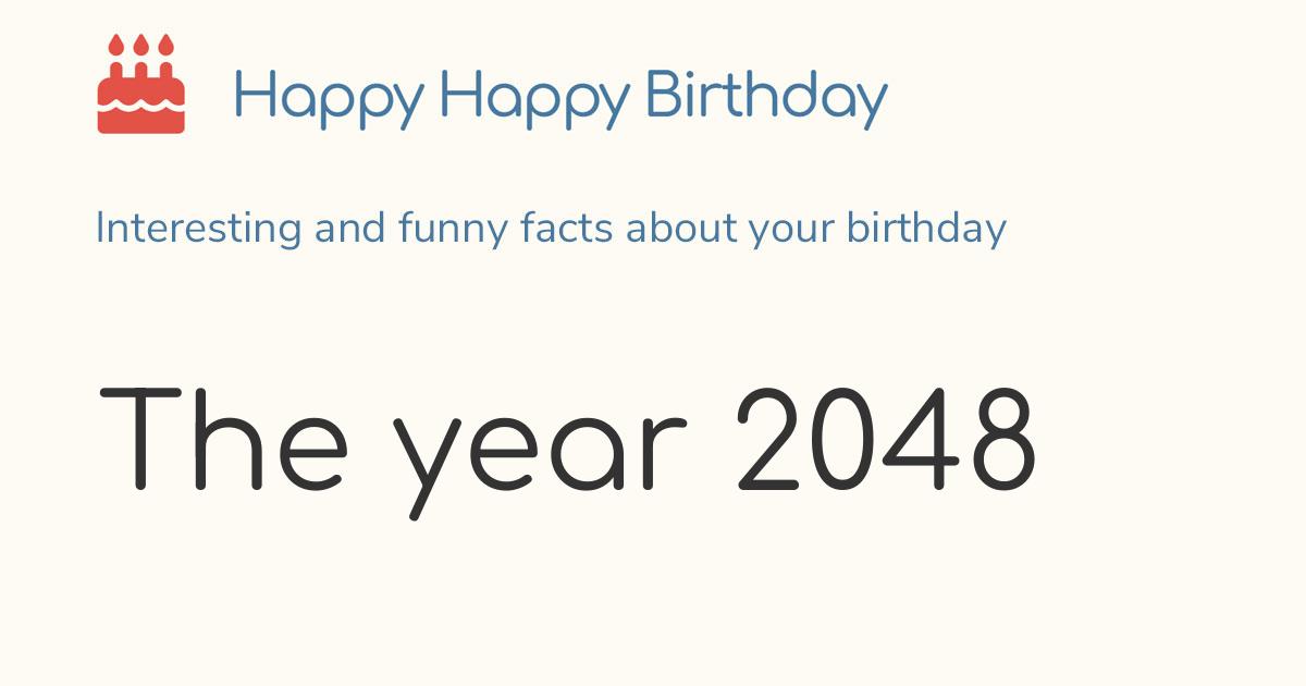 The year 2048: Calendar, history and birthdays